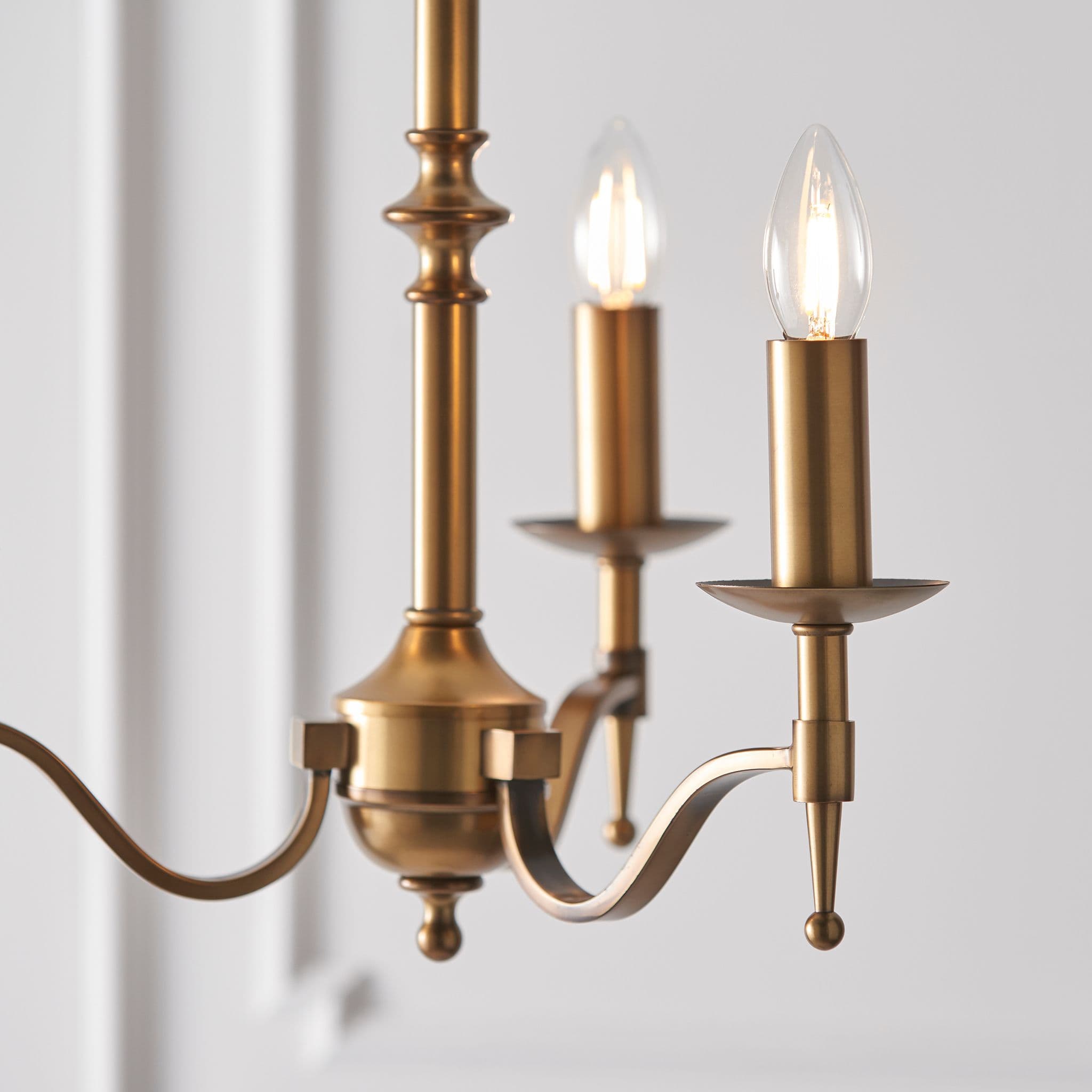 Stanford antique brass 3 light pendant with beautifully curved arms and ...