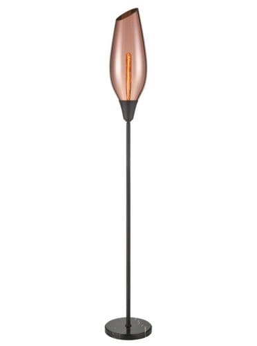 Taper 1 Light Floor Lamp Copper Glass GSBSL260