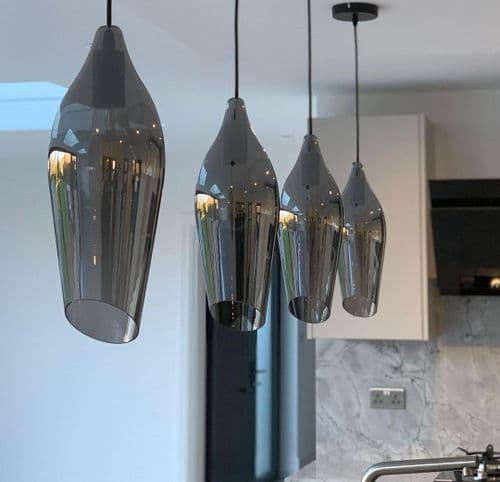 Taper 1 Wall Light Smoked Chrome Angled Glass with Matt Black GSBFL2420 ...