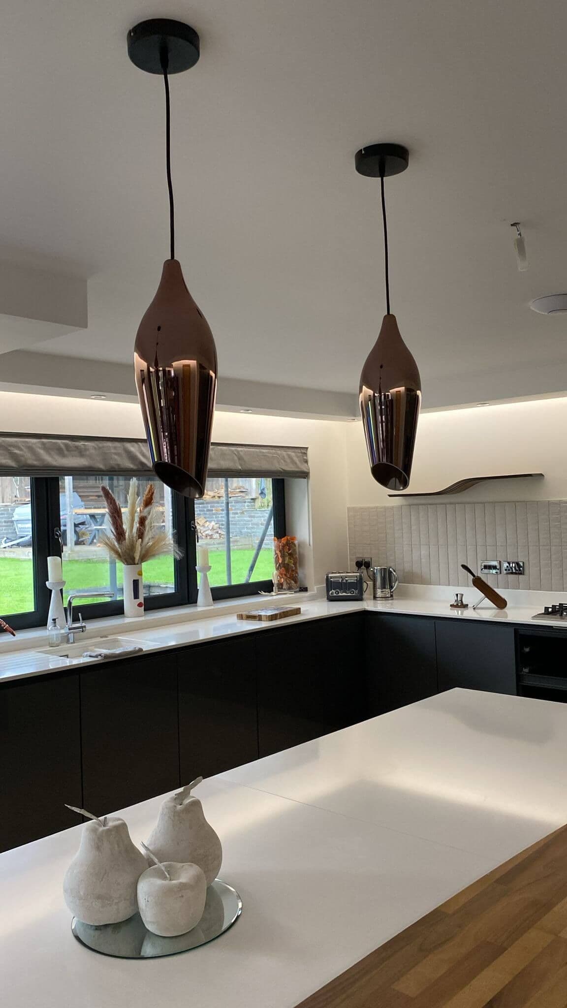 Taper Single Small Pendant Copper Glass GSBPCH194