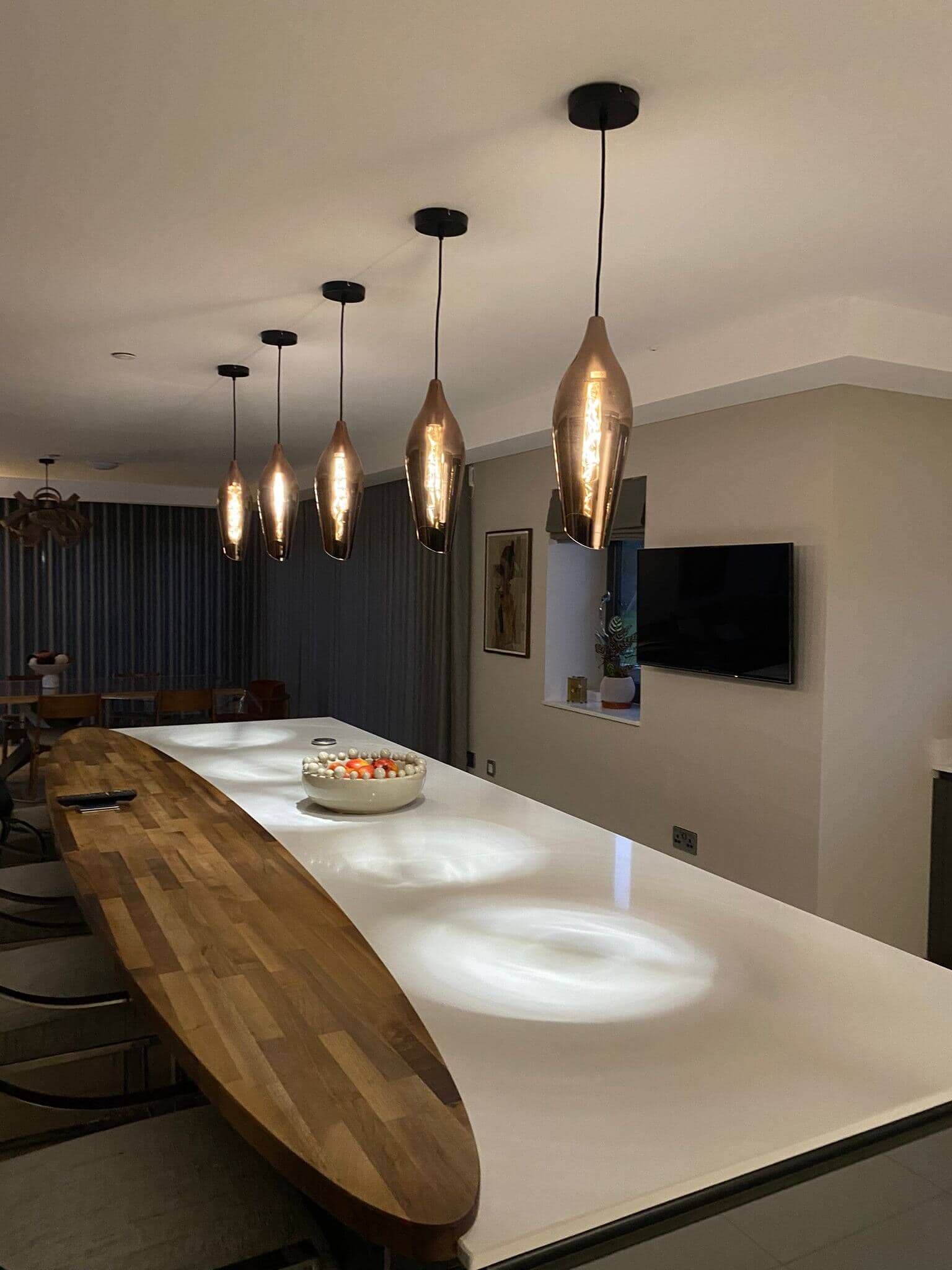 Taper Single Small Pendant Copper Glass GSBPCH194