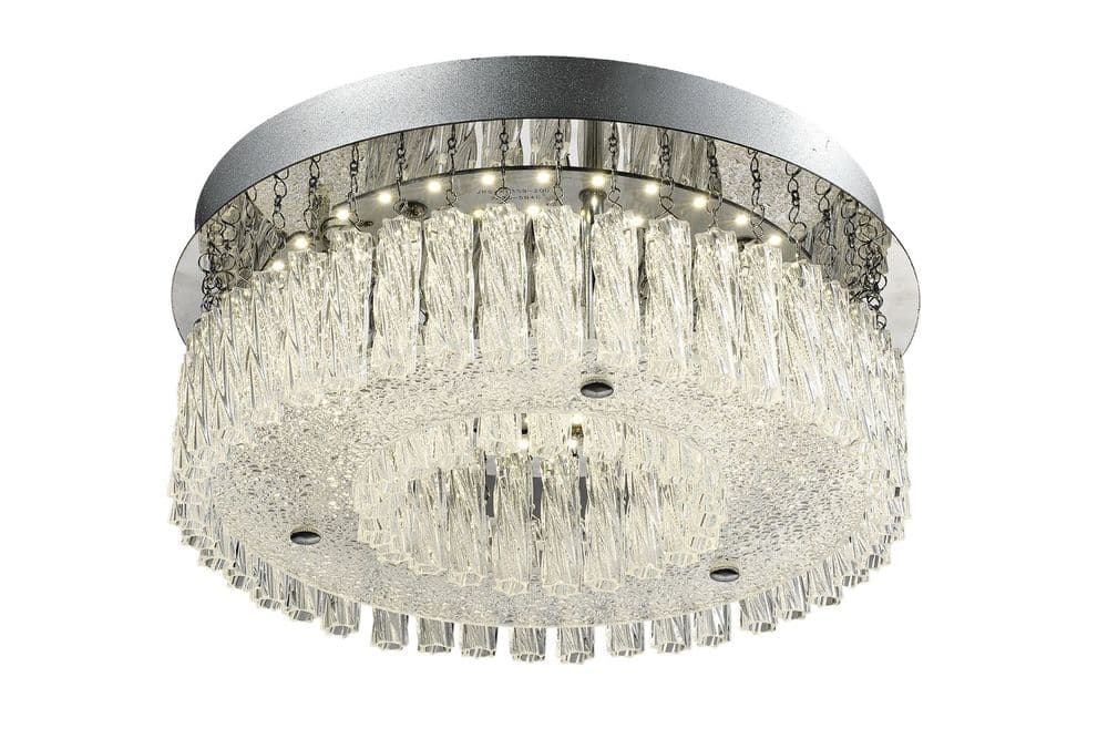 Tiena 18w LED Crystal Ceiling Light Medium in Polished Chrome Crystal ...