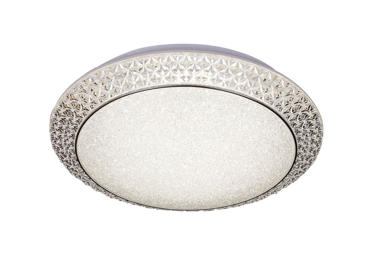 Ttar 27w LED Flush Large in Clear Acrylic Crushed Crystal with Remote