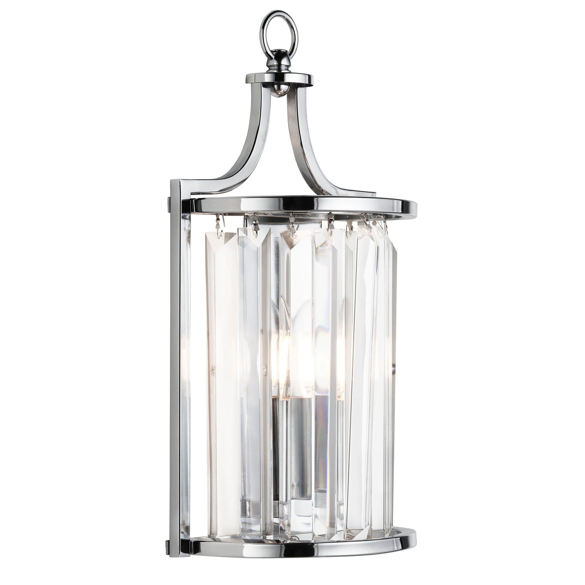 Victoria 1Lt Wall Light Chrome With Crystal Glass