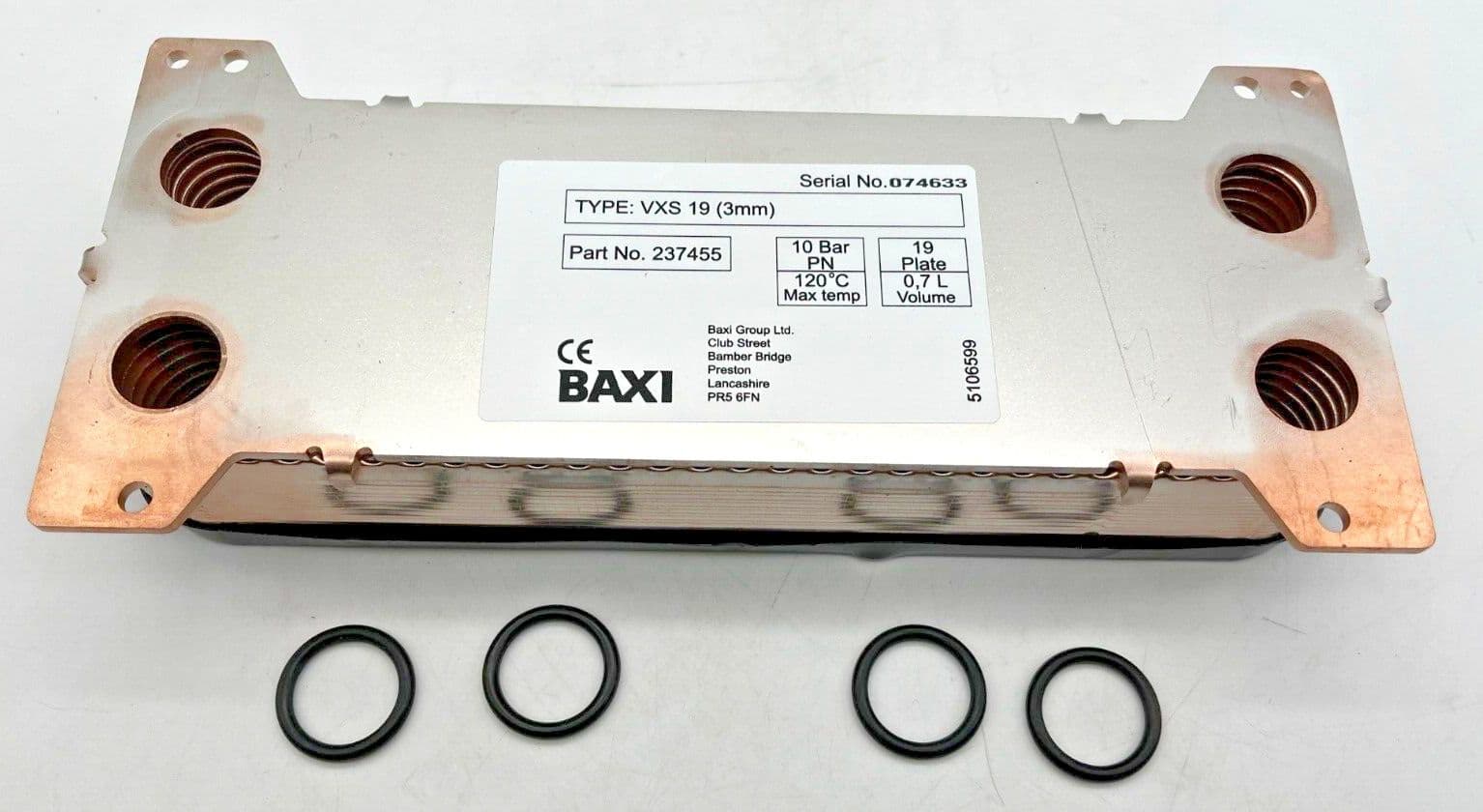 Baxi plate heat exchanger kit for Combi HE Genuine Baxi part 247224 ...