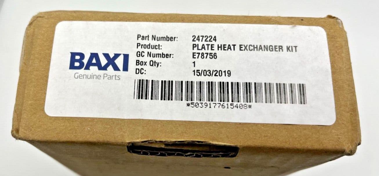 Baxi plate heat exchanger kit for Combi HE Genuine Baxi part 247224 ...