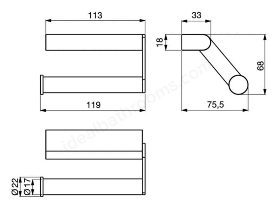 Ideal Standard Connect toilet roll holder in chrome Wall mounted N1381AA