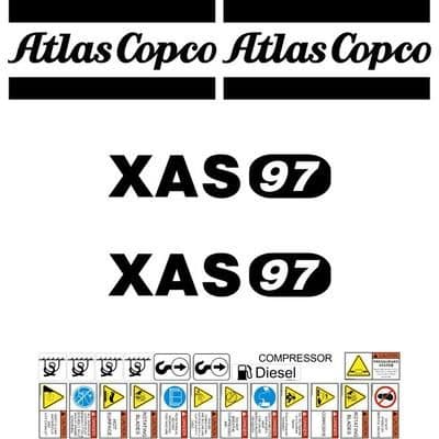 Atlas Copco XAS 97 Decals Sticker Set