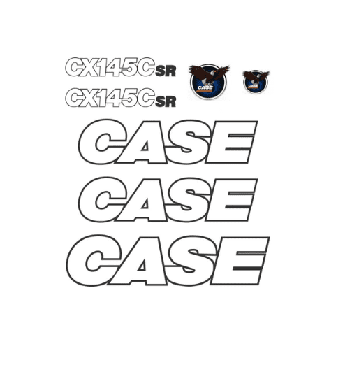 Case CX145C SR & x28;Non Metallic& x29; Excavator Decal Set