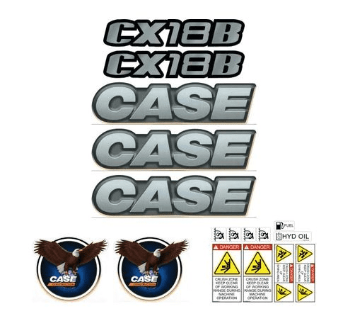 Case CX18B Excavator Decal Set