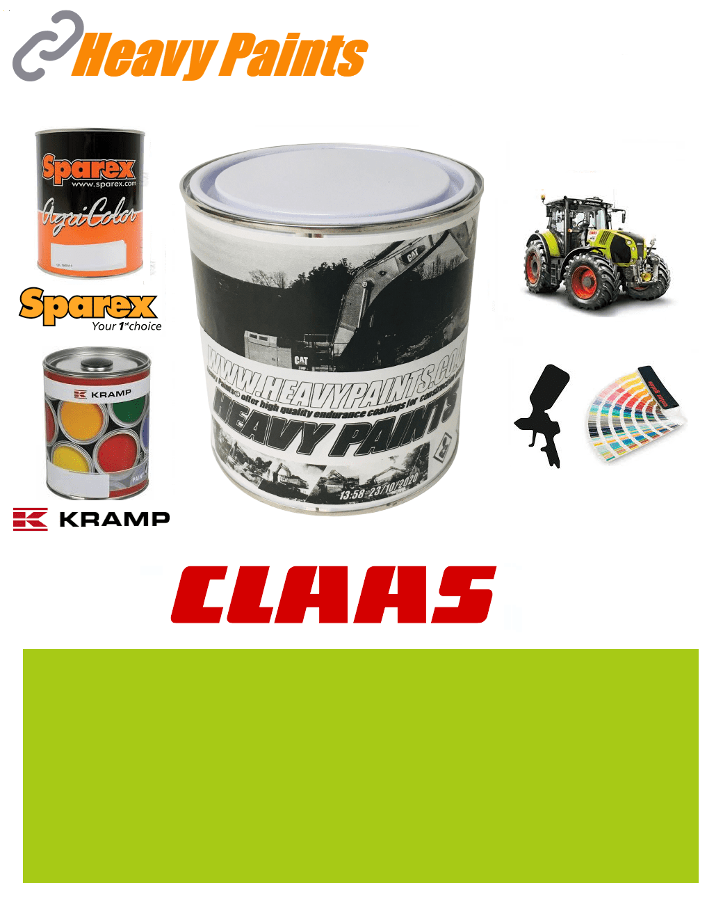 Claas Tractor Green Enamel Paint 1 Litre Tin