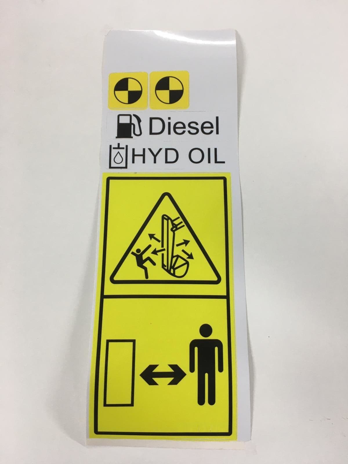 Excavator Dipper Arm Safety Decal Sticker Set
