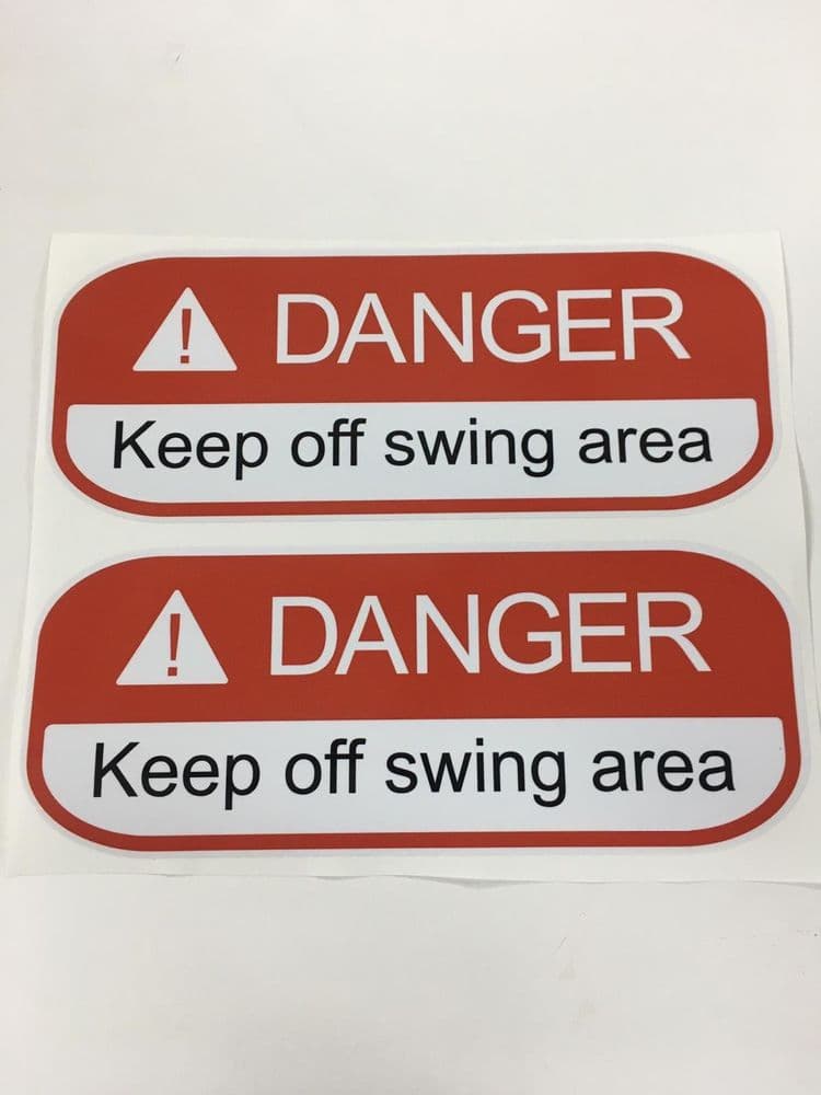 Excavator Keep out of swing area Safety Decal Sticker Set