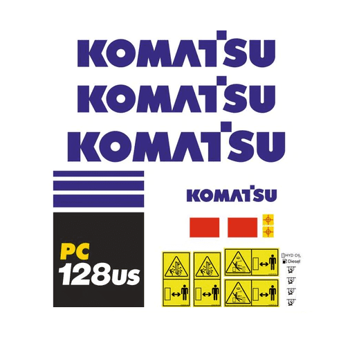 Komatsu PC128US-10 Excavator Decal Set