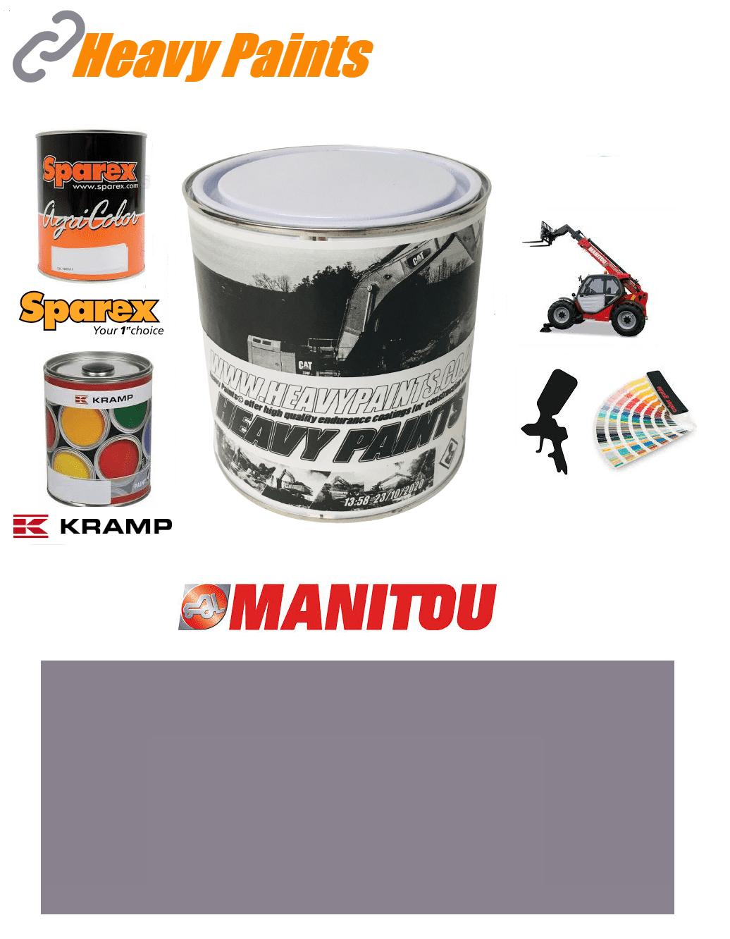 Manitou Telehandler Chassis Cab Grey Enamel Paint 1 Litre Tin