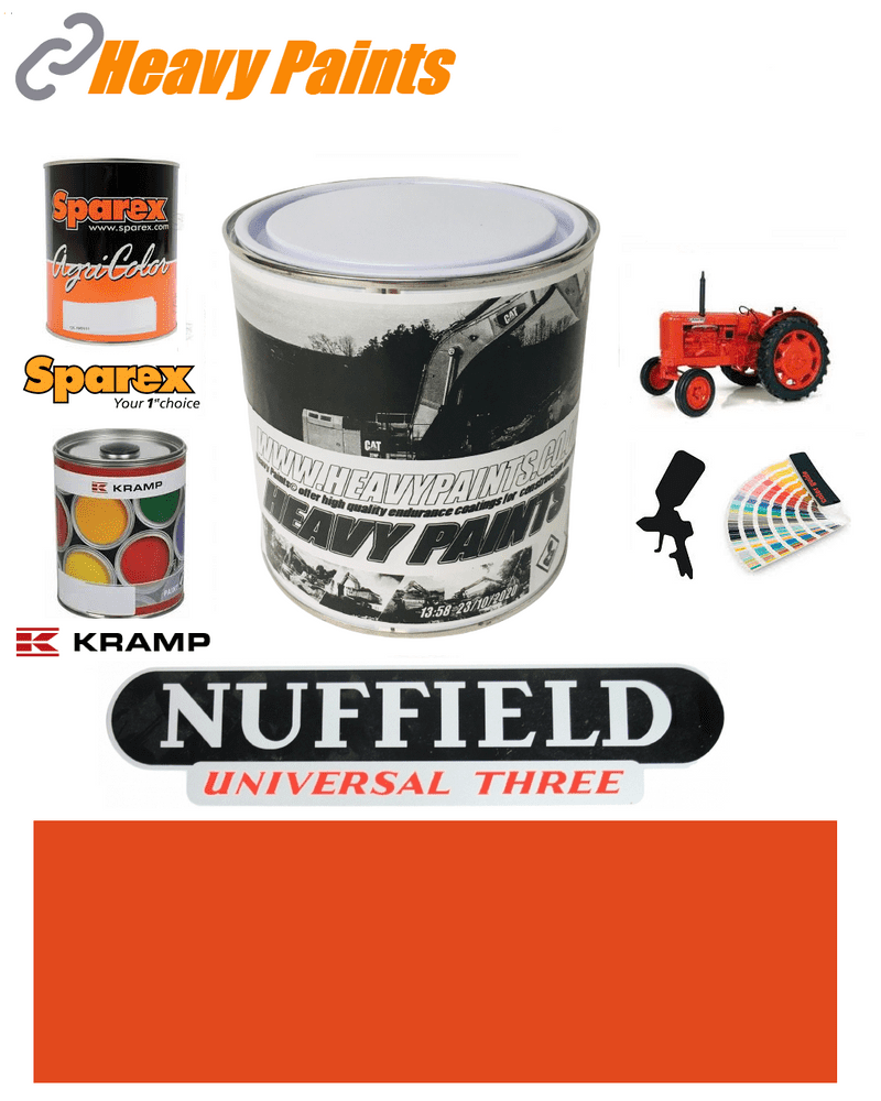 Nuffield Tractor Red Orange Enamel Paint 1 Litre Tin