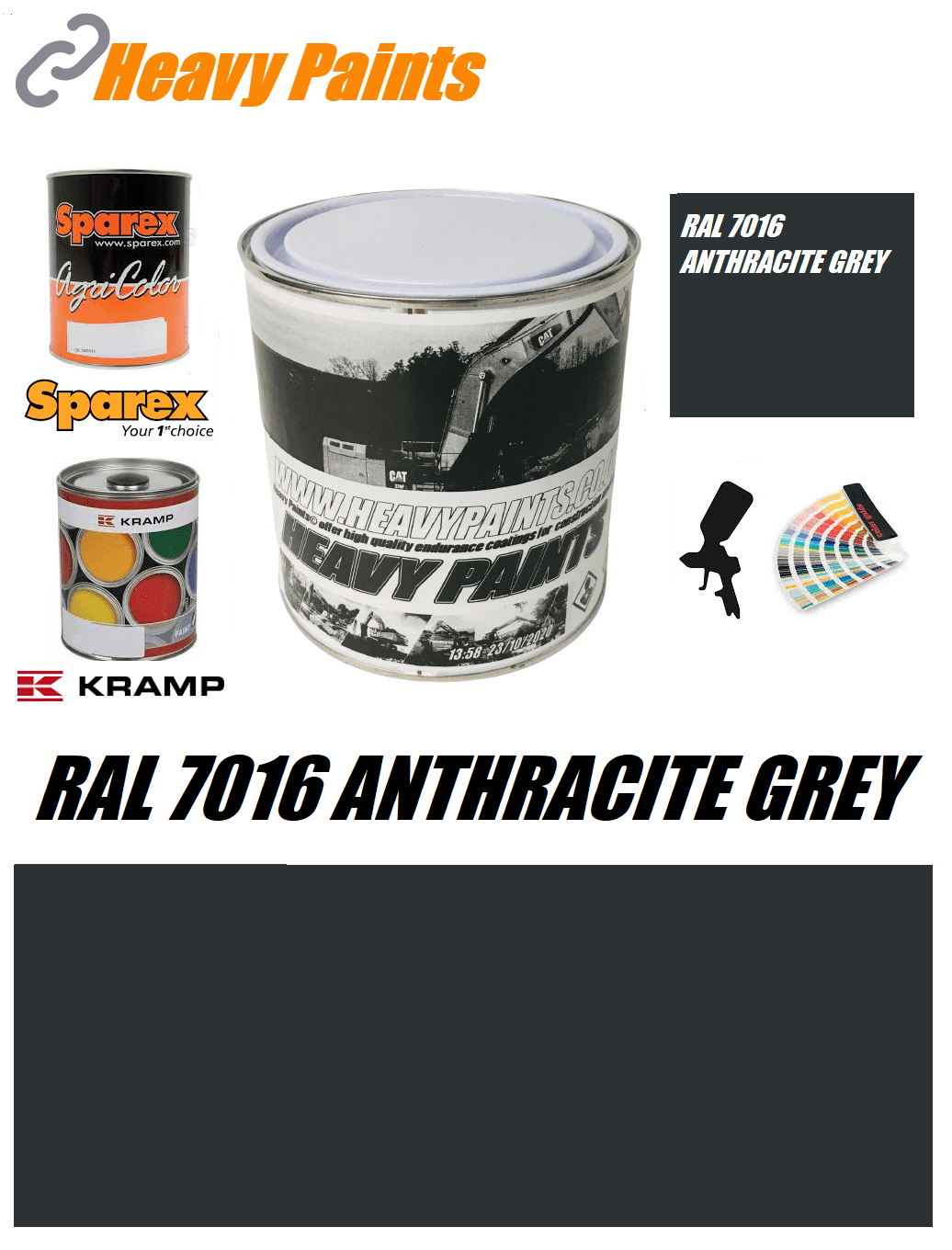 RAL 7016 Anthracite Grey Enamel Paint 1 Litre Tin