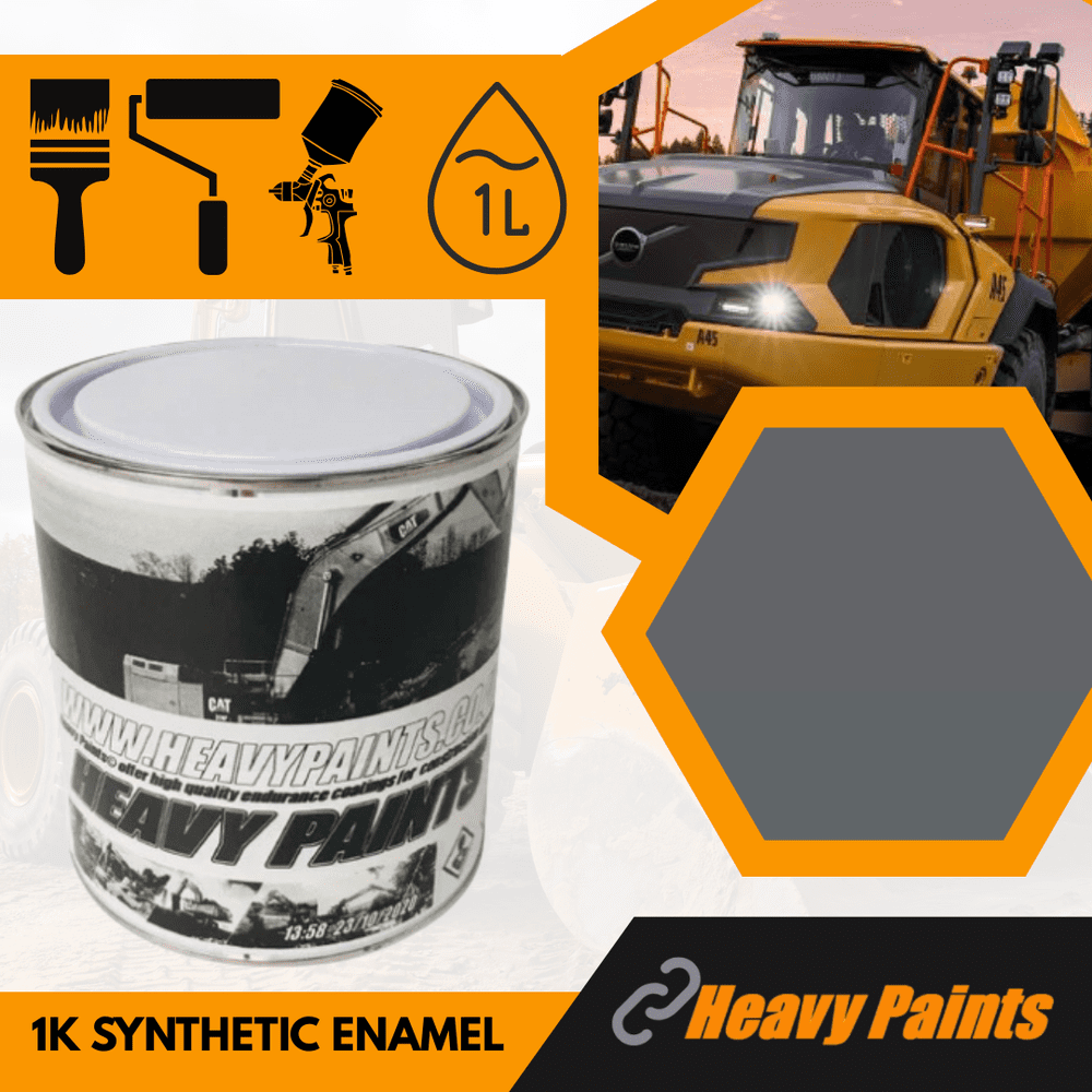 Takeuchi Dark Grey Enamel Paint 1 Litre Tin