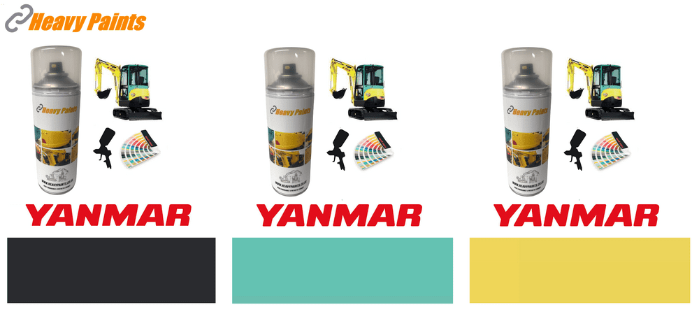 Yanmar Yellow/ Cab Aqua/Dark Grey Enamel 400ml Aerosol Triple Set