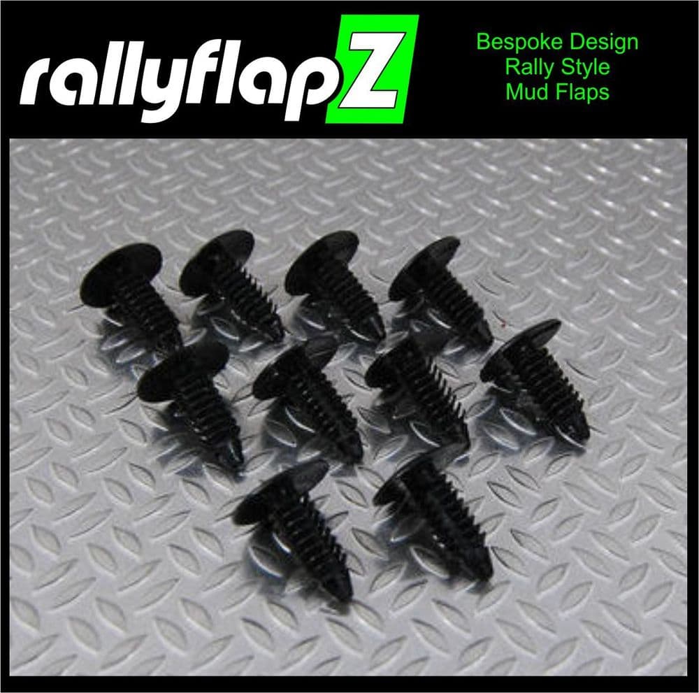 MUD FLAP FIXINGS - BLACK SELF-GRIPPING PLASTIC FIR TREE 6 3mm x 10