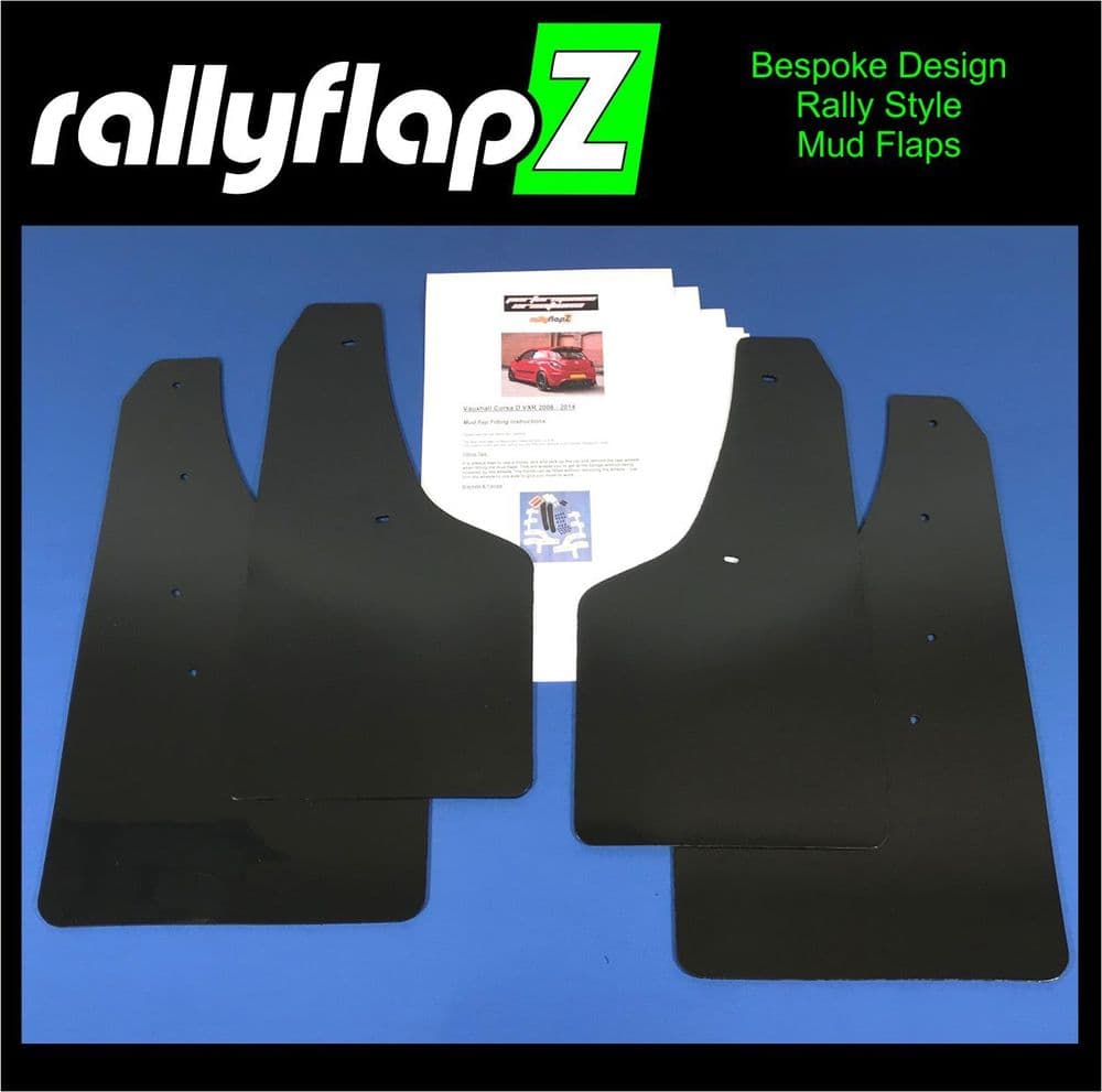 rallyflapZ Mud Flaps to fit CORSA D VXR 07-14 BLACK MUDFLAPS All Options
