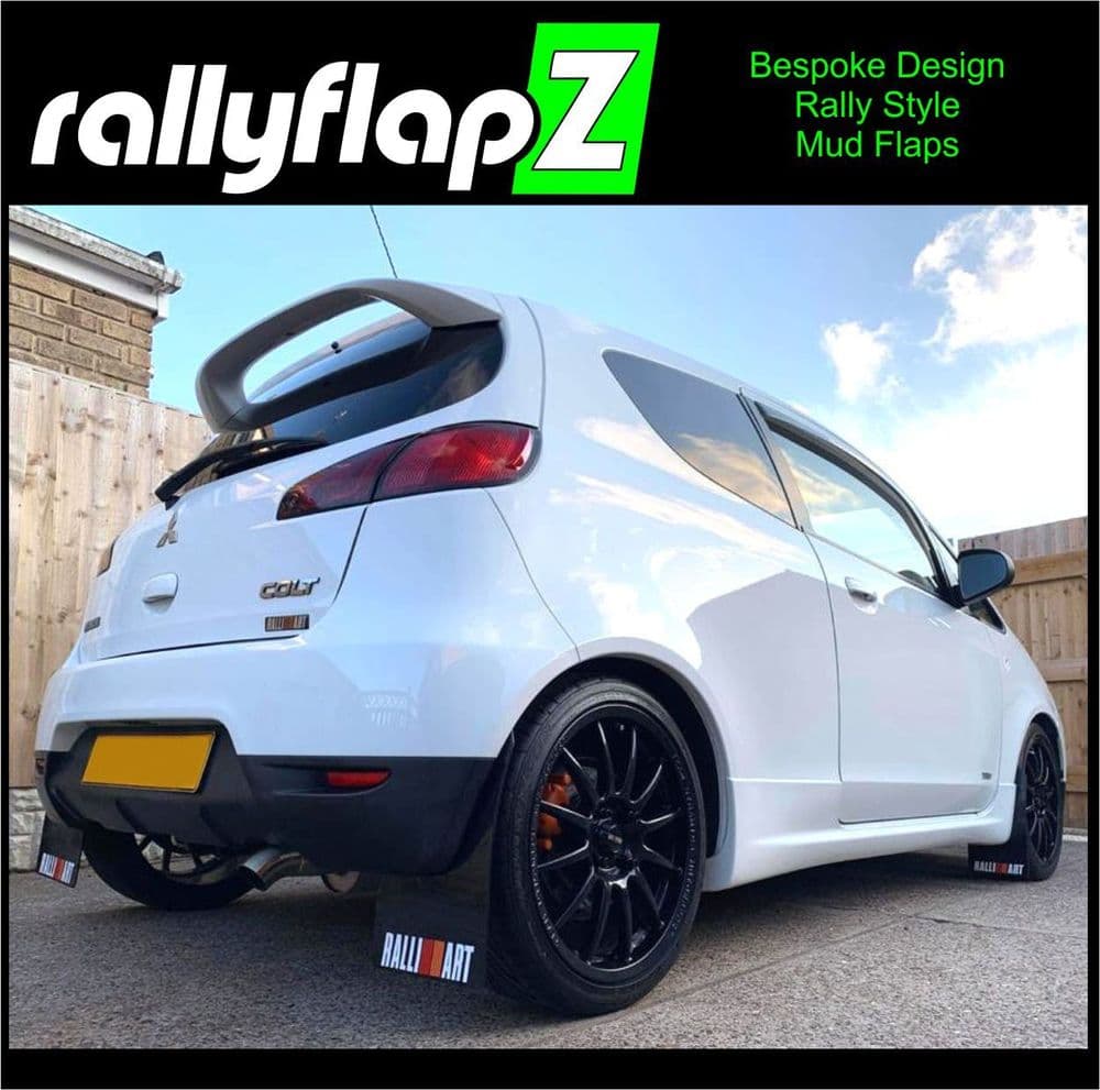 rallyflapZ Mud Flaps to fit MITSUBISHI COLT RALLIART 3DR 2008-2013 Face ...