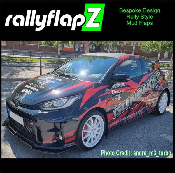rallyflapZ Rally Style Mud Flaps TOYOTA GR YARIS GR4 2020 BLACK All Options