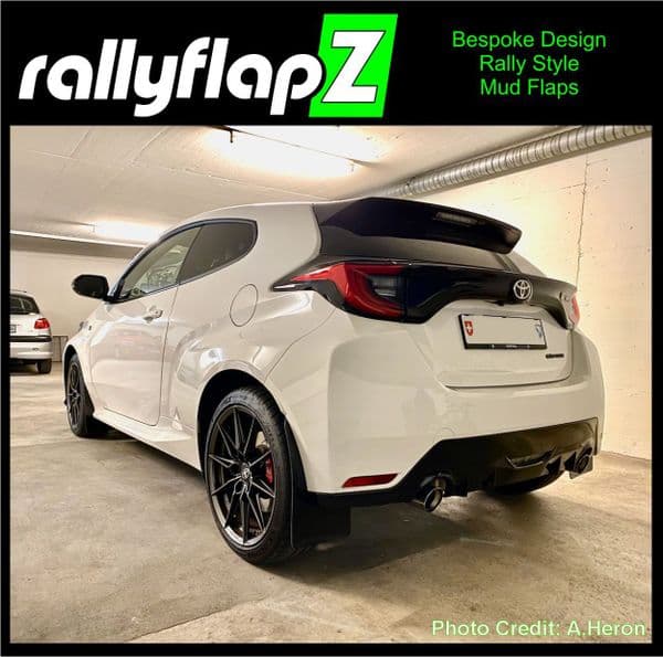 rallyflapZ Rally Style Mud Flaps TOYOTA GR YARIS GR4 2020 BLACK All Options