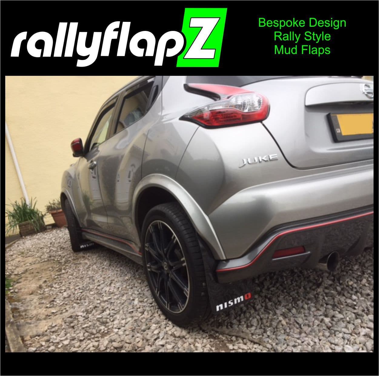 rallyflapZ to fit JUKE NISMO & RS 2013-19 BLACK MUDFLAPS All Options