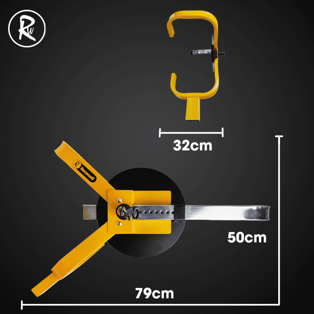 RocwooD Wheel Clamp Anti-Theft Security Heavy Duty Car Lock For 13 - 15 ...