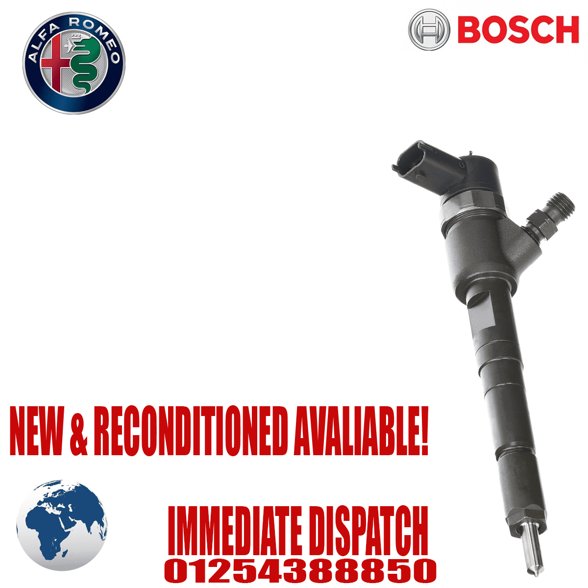 Alfa Romeo 147 1 9 JTDM 2006-2011 Genuine Bosch Diesel Injector 0445110391