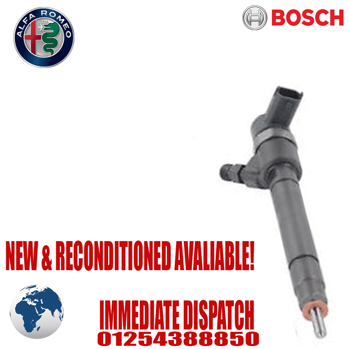 Alfa Romeo 147 1 9 JTDM Reconditioned Bosch Diesel Injector - 0445110276