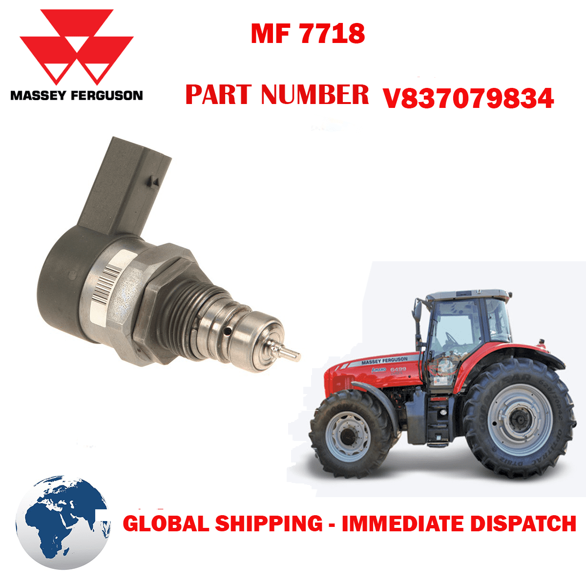 MASSEY FERGUSON 7718 NEW HIGH PRESSURE RELIEF VALVE - V837079834