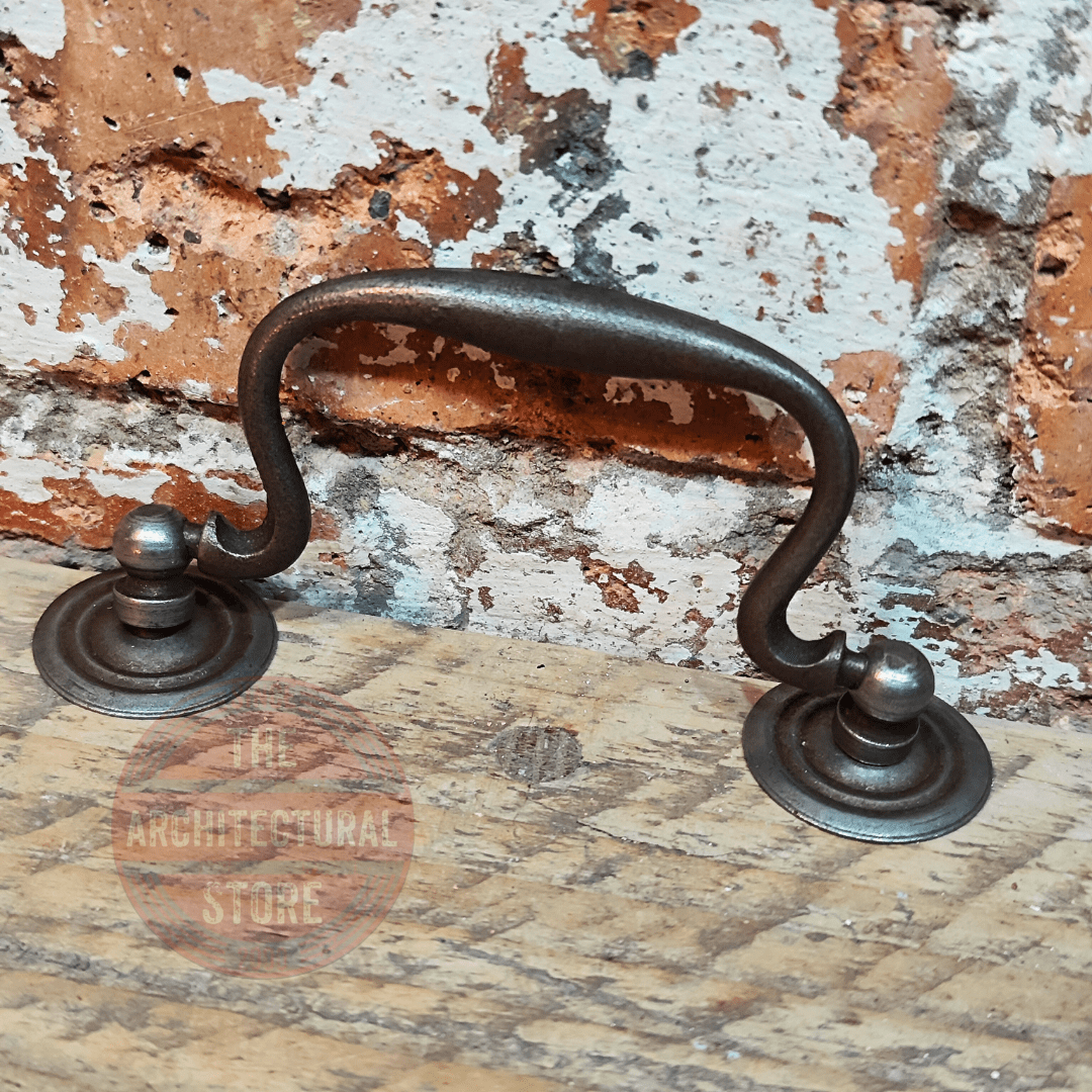 120mm Swan Neck Antique Iron Drop Drawer Pull Handle