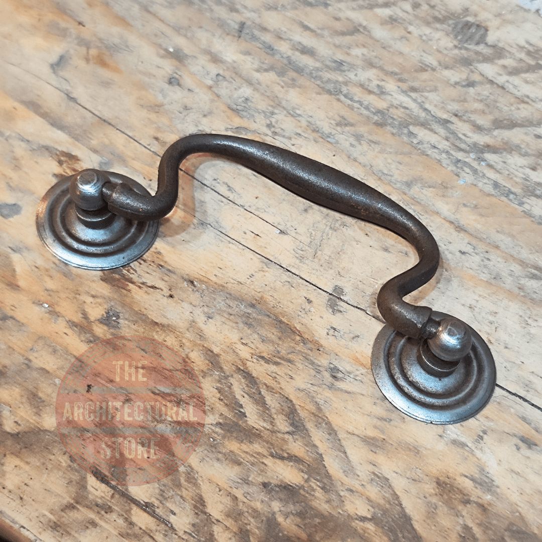 120mm Swan Neck Antique Iron Drop Drawer Pull Handle