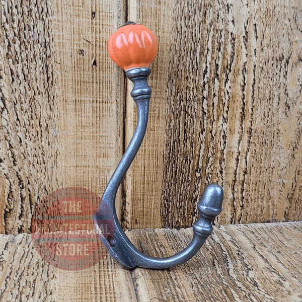 Antique Cast Iron Coat Hooks 6" Ceramic Hat Coat Hook