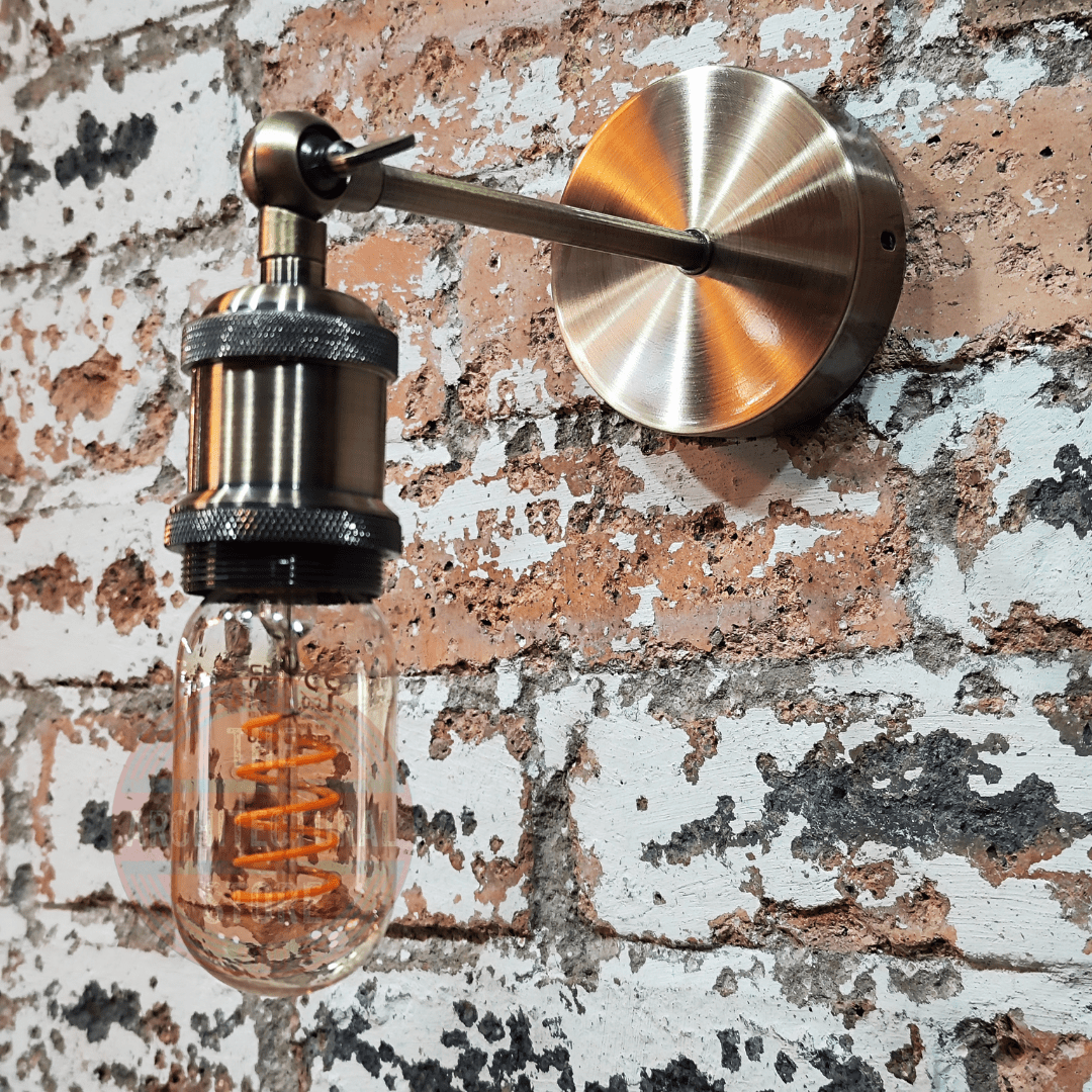 Antique Brass Adjustable E27 Wall Light 200mm