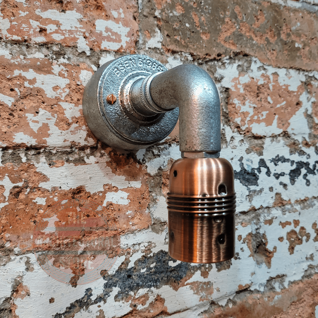 Antique Copper Angled Wall Light