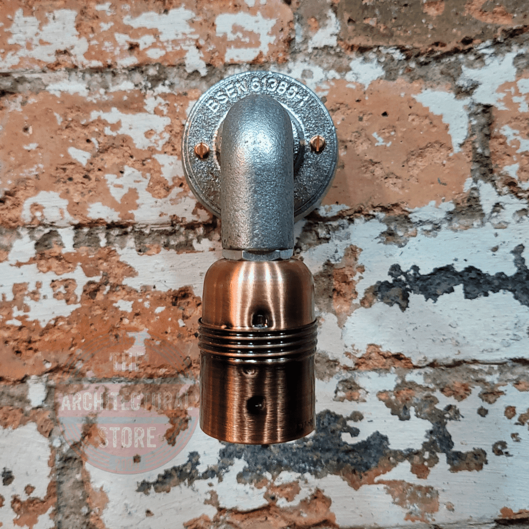 Antique Copper Angled Wall Light