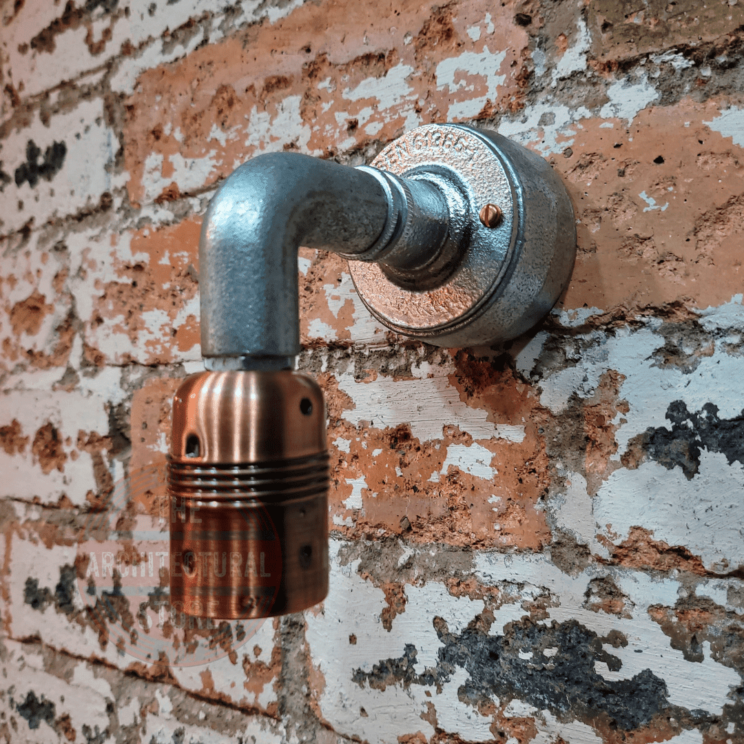 Antique Copper Angled Wall Light