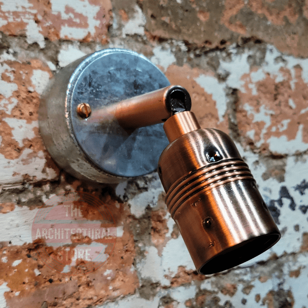 Antique Copper Industrial E27 Swivel Wall Light