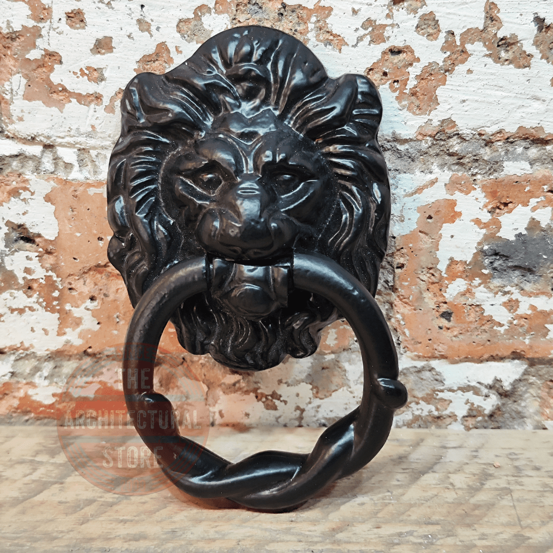 Black Lion Head Door Knocker