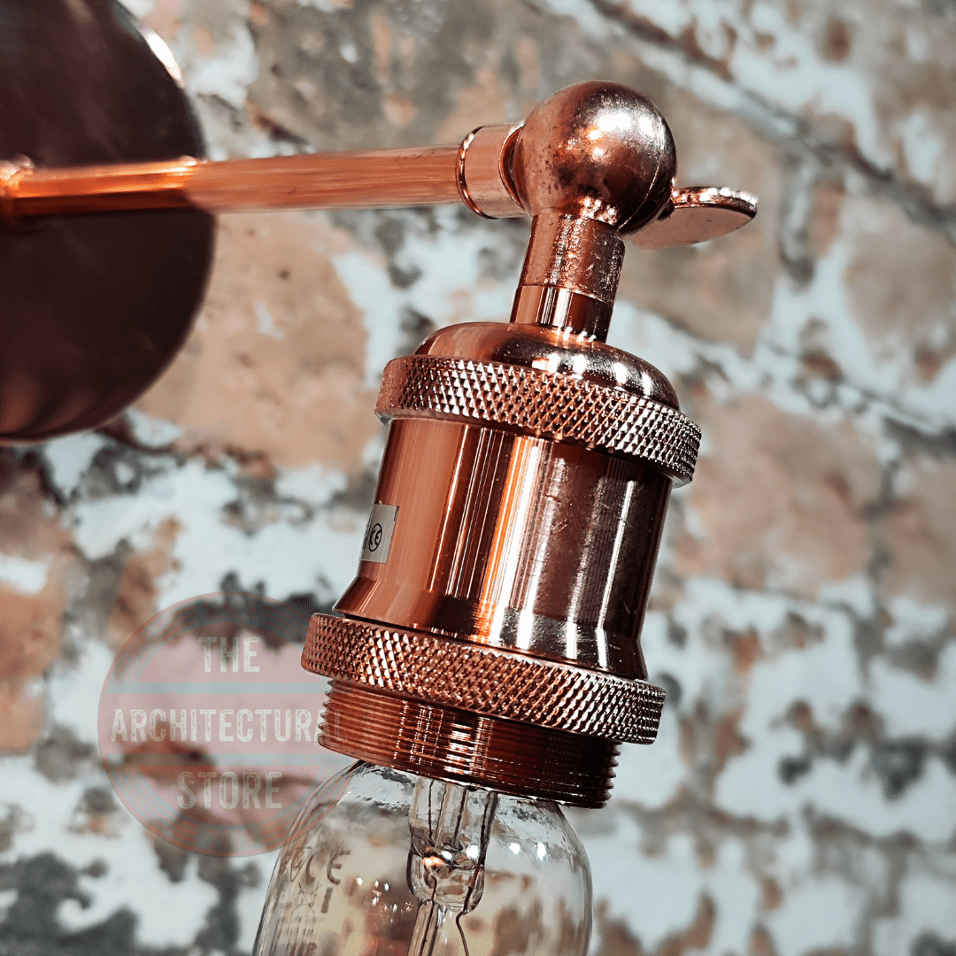 Copper Adjustable E27 Wall Light 200mm