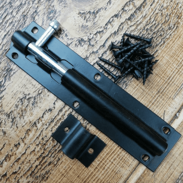 Enclosed Tower Bolt Black Sliding Bolt