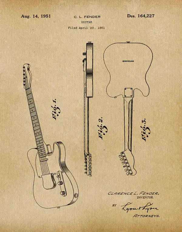 Fender Guitar 1951 Patent