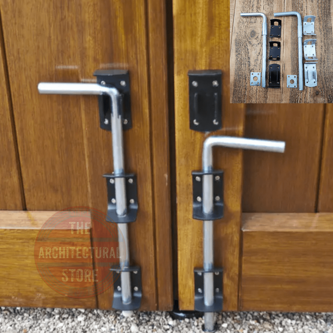 Garage Door Drop Bolt 12" 18" 24" Black Or Galvanised