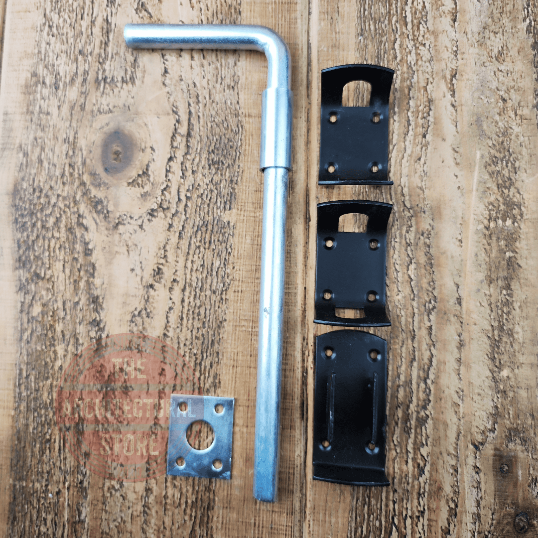 Garage Door Drop Bolt 12" 18" 24" Black Or Galvanised