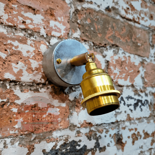 Industrial Galvanised E27 Swivel Wall Light