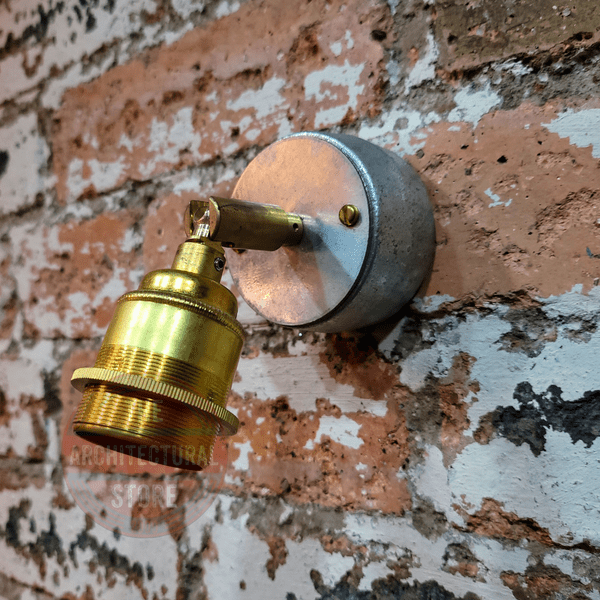 Industrial Galvanised E27 Swivel Wall Light