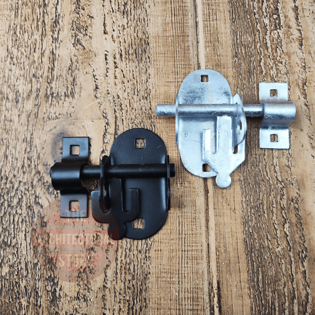 Oval Locking Pad Bolt Sliding Bolt Black Galvanised Or Zinc